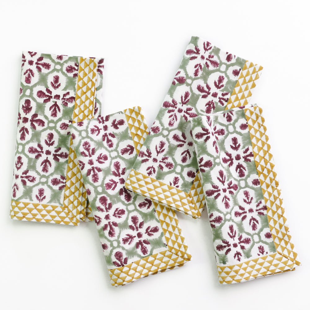 Fleur de Lis Antique Jade Napkin | Set of 4 – Pomegranate