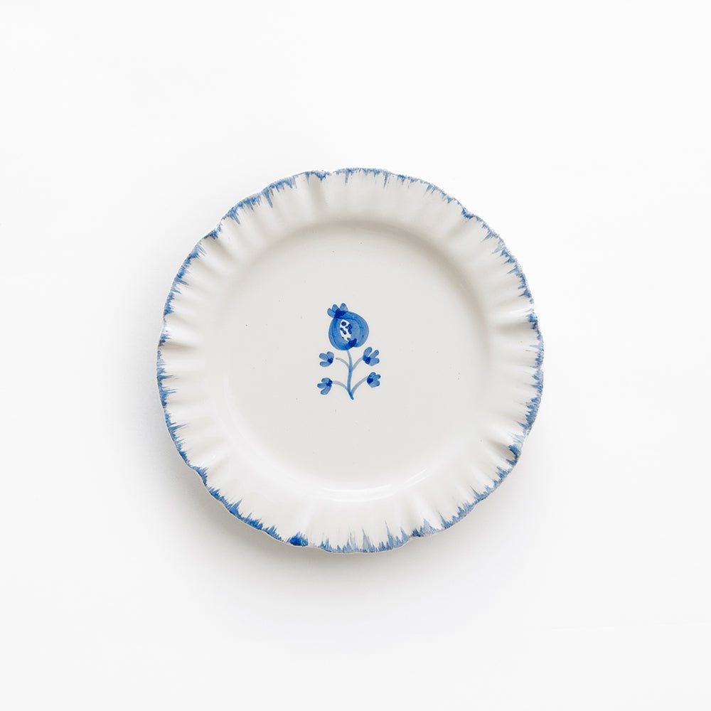 Ruffled Cobalt Blue Appetizer Plate | Set of 4 – Pomegranate