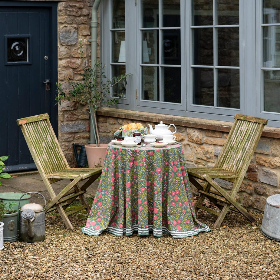 Cactus Flower Jade Tablecloth – Pomegranate Inc