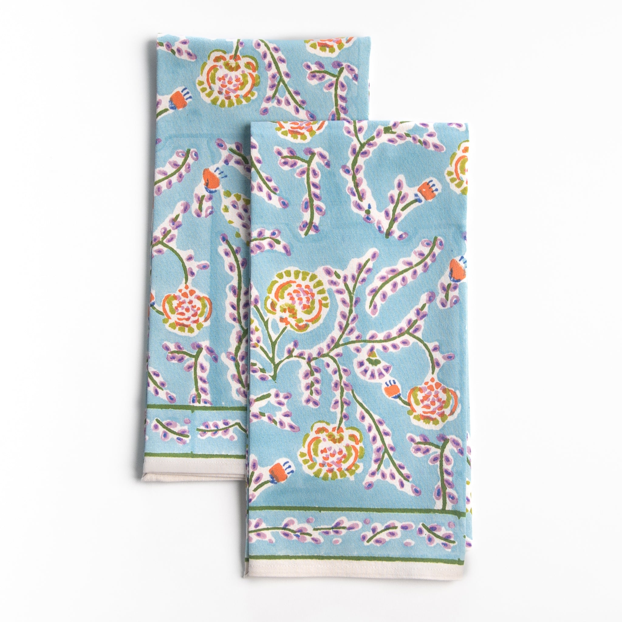 Tea Towels Collection | Block-Printed Cotton Kitchen Towels – Pomegranate