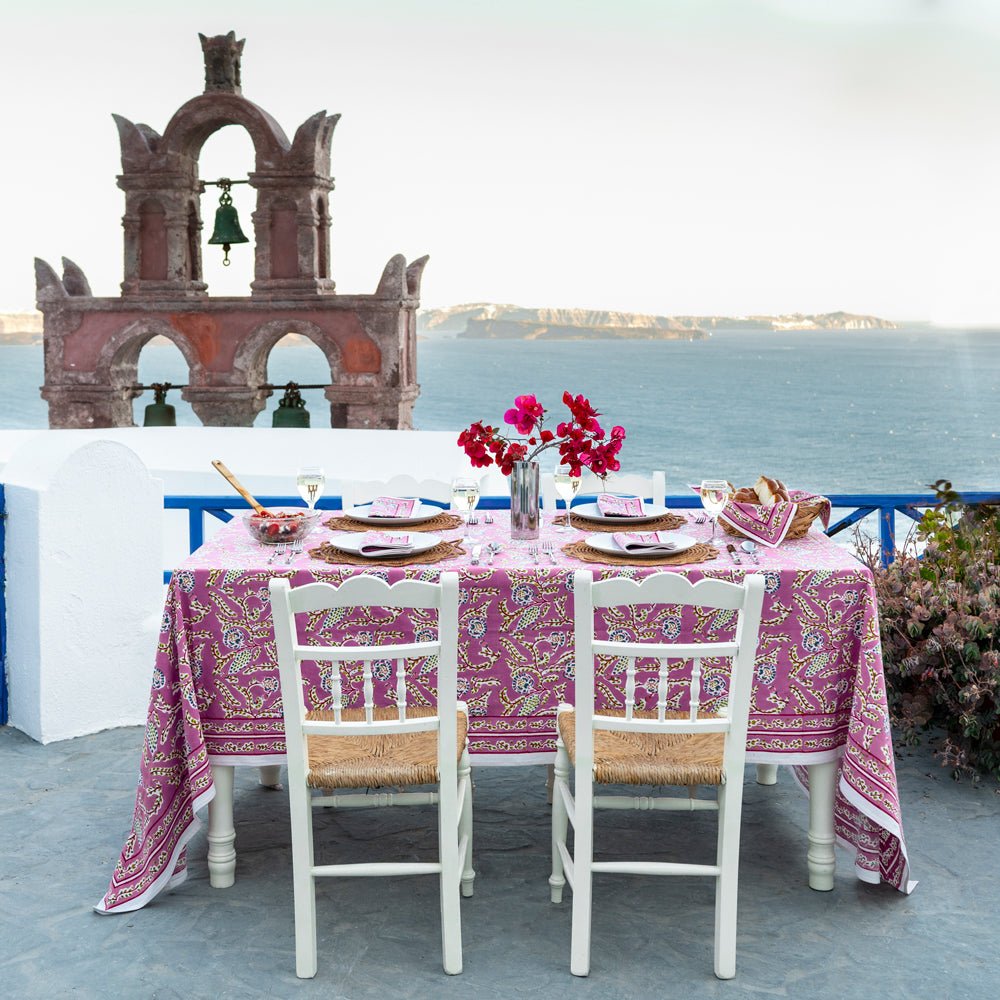 Climbing Dahlia Lilac Purple Tablecloth | Floral Table Linens ...