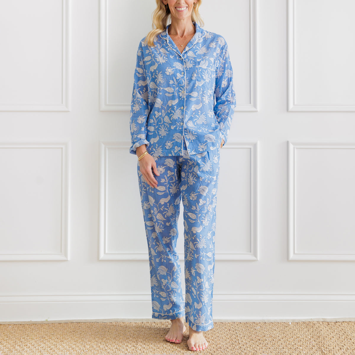 Morning Meadow Blue Pajama Set – Pomegranate