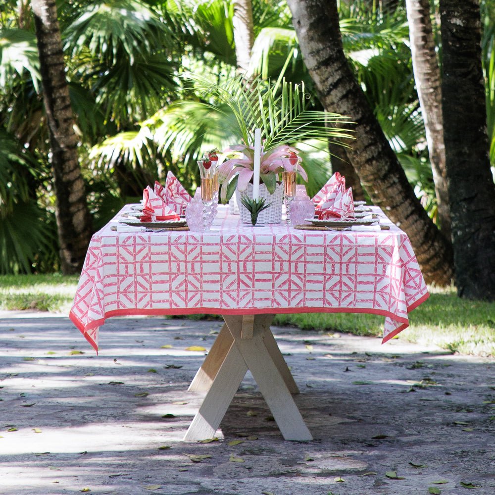 Rose Bamboo Tablecloth – Pomegranate
