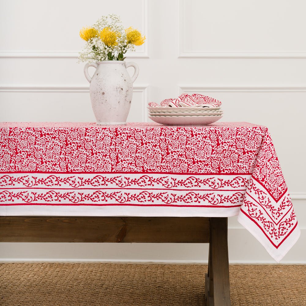 Tapestry Deep Red Tablecloth – Pomegranate
