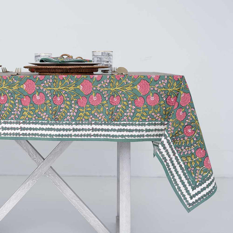 Cactus Flower Jade Tablecloth - Pomegranate Inc.