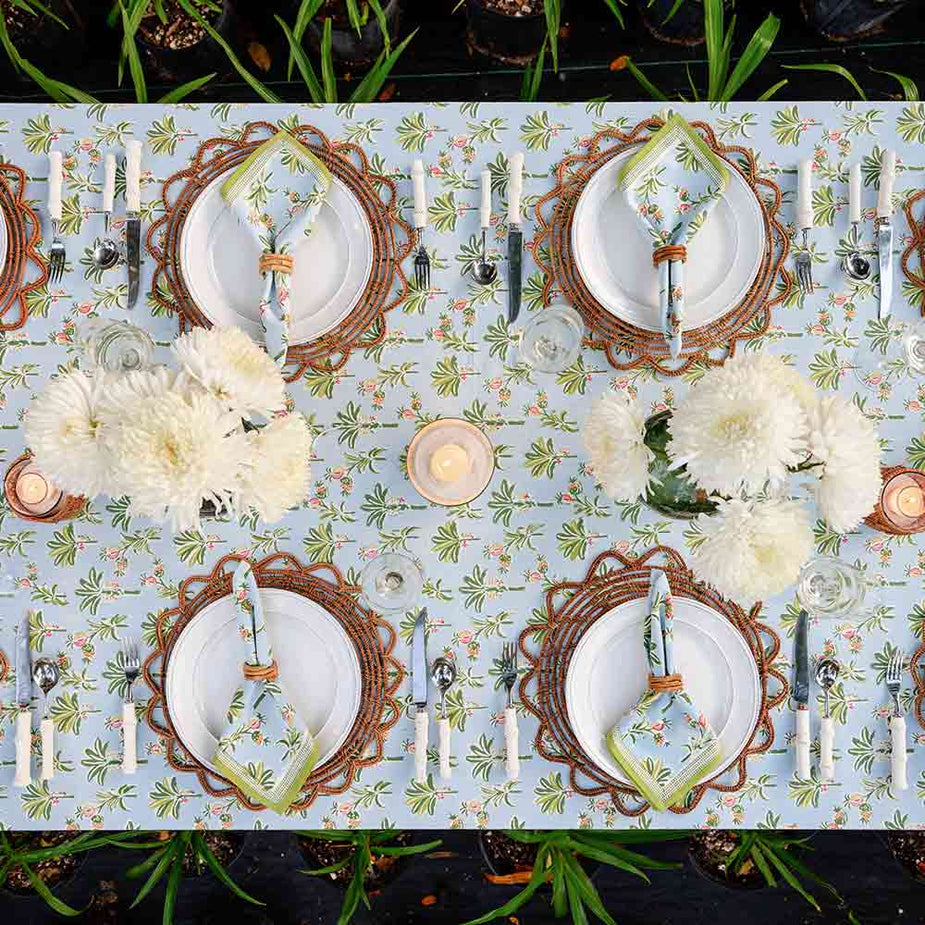 Palms & Pineapples Tablecloth – Pomegranate